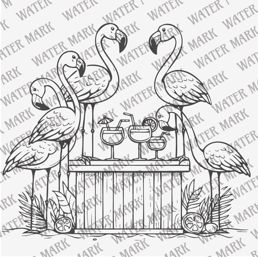 Flamingos and Margaritas Funny Laser Engrave File Digital Download, SVG ...