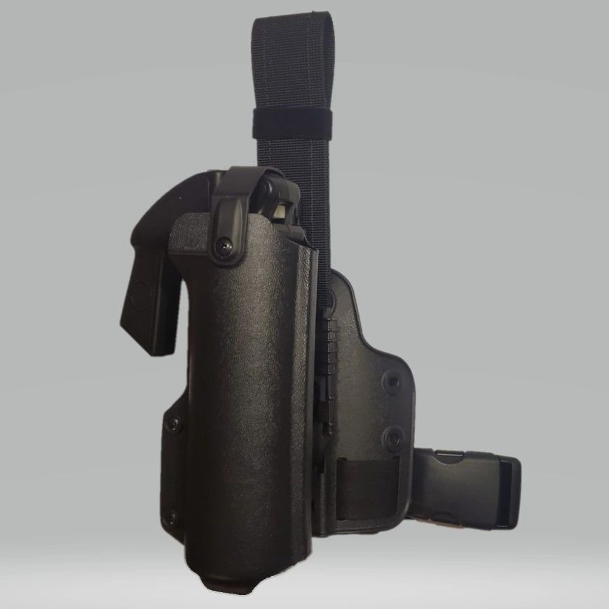 MK9 Holster with Safariland QLS and Single Strap Leg Shroud