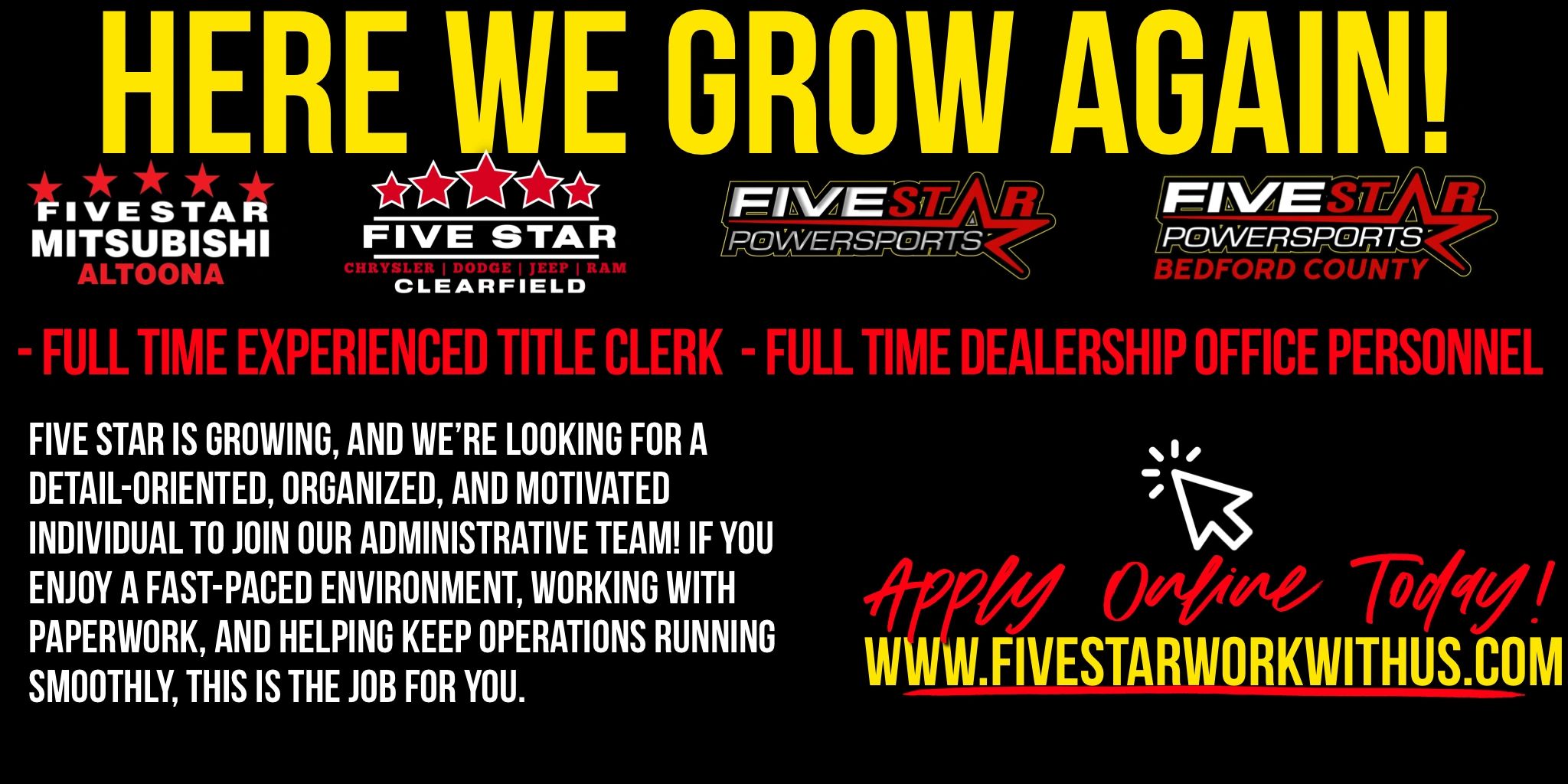 Full Time Title Clerk & Full Time Office Personnel