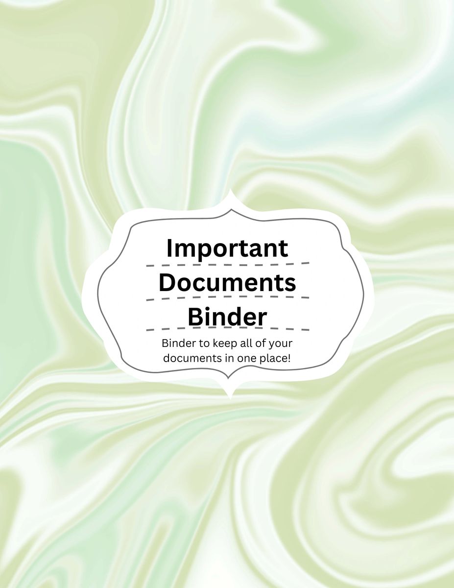 Important Documents Binder checklist