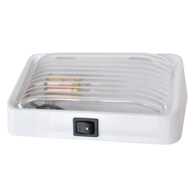 320-2510C-12V - CAB INTERIOR RECTANGULAR DOME LIGHT WHITE HOUSING AND ...