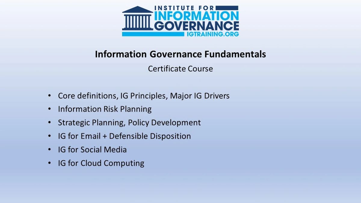 Information Governance Fundamentals