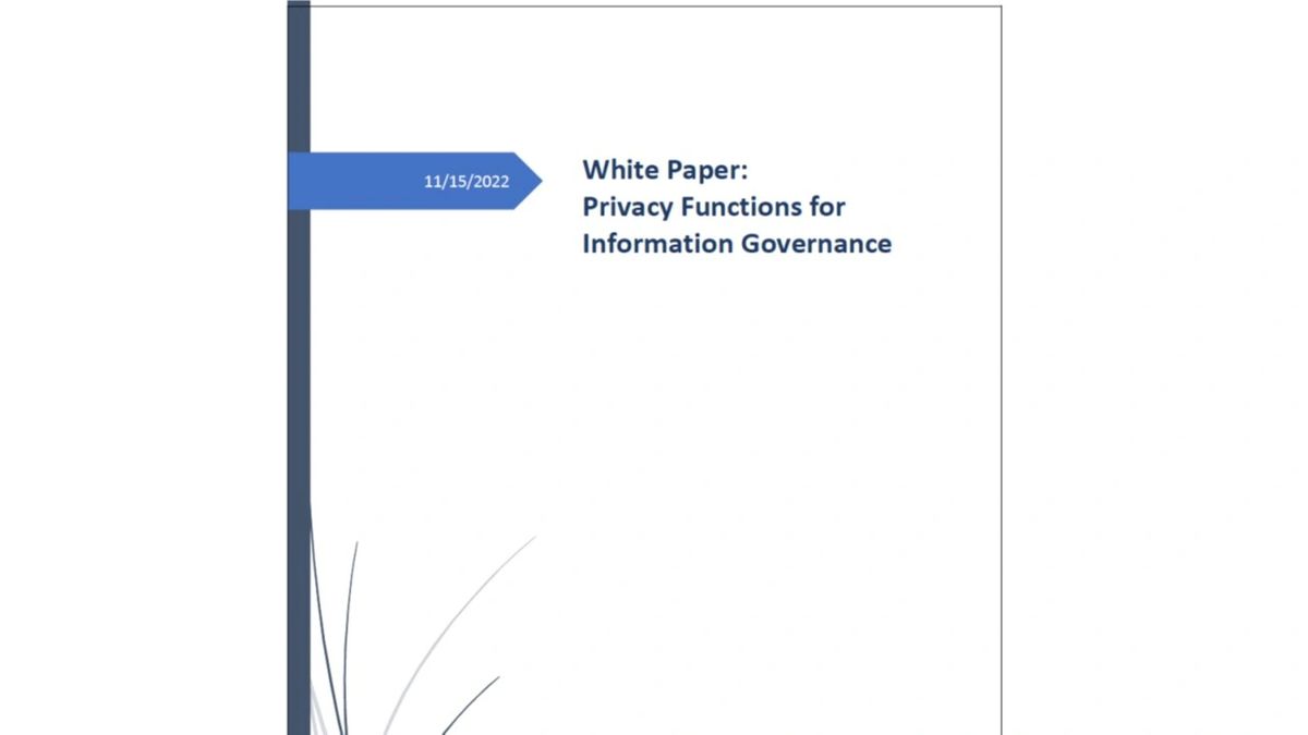 White Paper: Privacy Functions for Information Governance