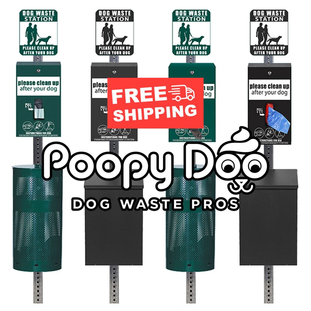 Complete Dog Waste Stations- FREE Shipping- Best Sellers!