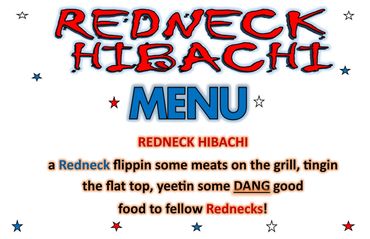 Redneck Hibachi Menu | Redneck Hibachi Food Truck of Pensacola