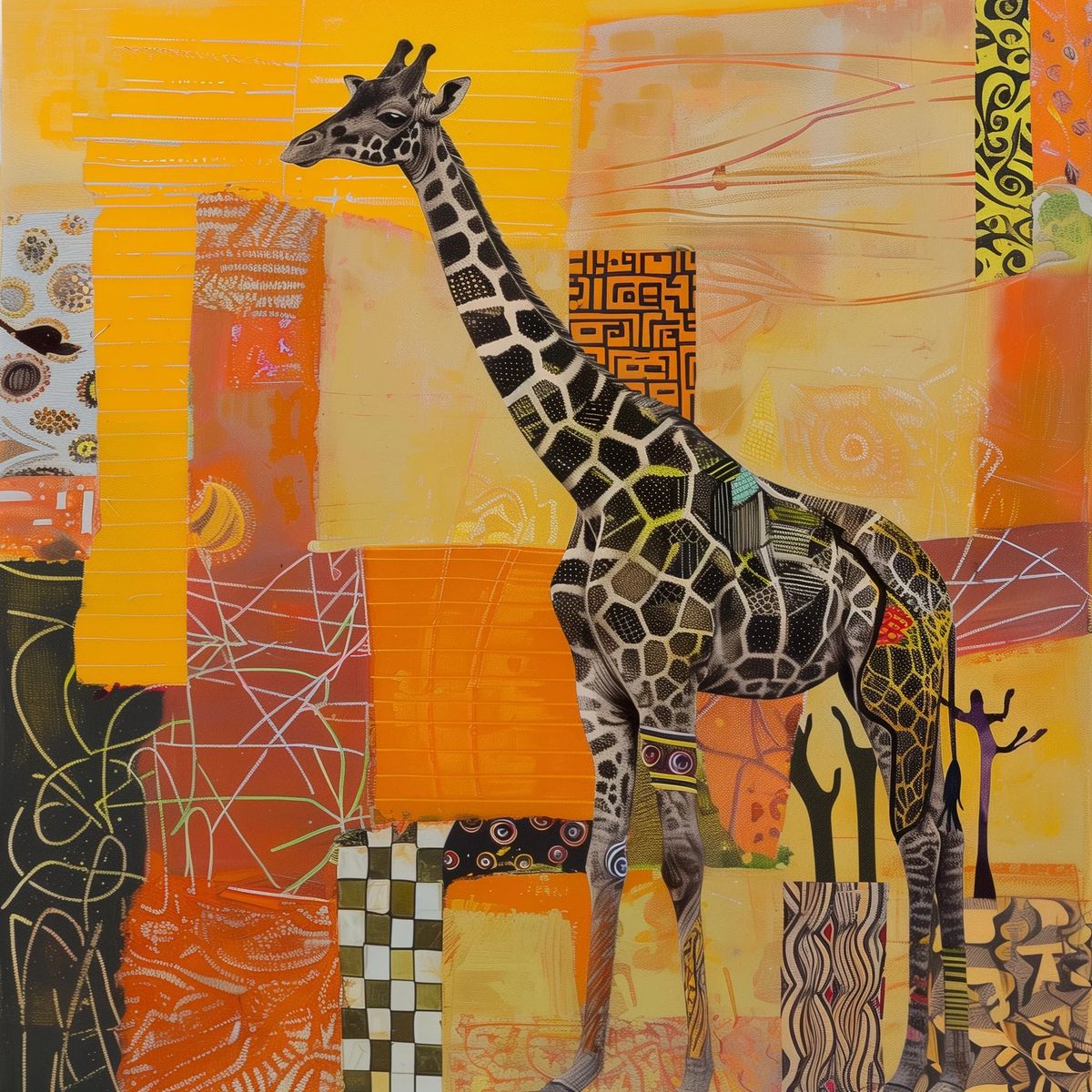 Giraffe Print Fabric Panel /African Fabric Panel/ Fabric Panel.