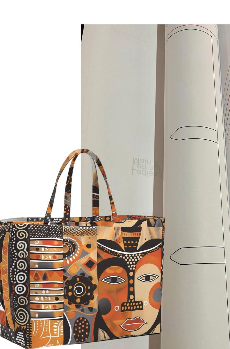 18x16 Tote Bag Pattern & Kit - Includes Fabric with African-Inspired Design