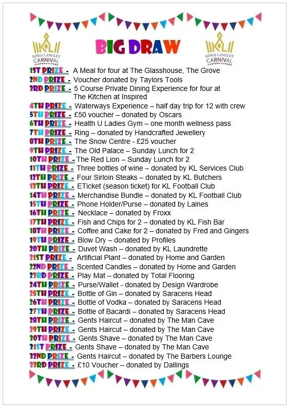Raffle | Kings Langley Carnival