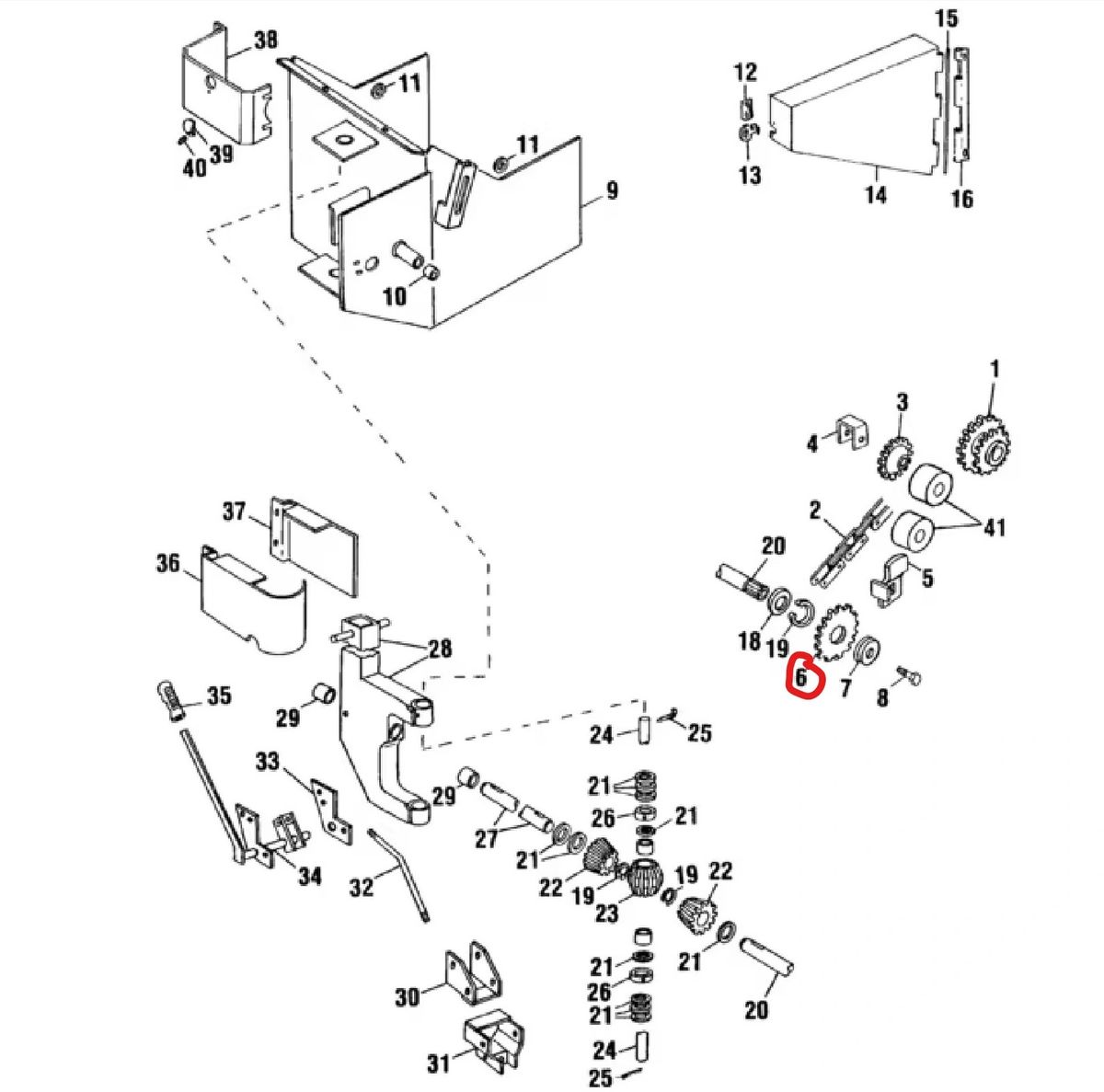 Sprocket 59T RC40 w/15 tapered splines NH 353 355 357 358. Part ...