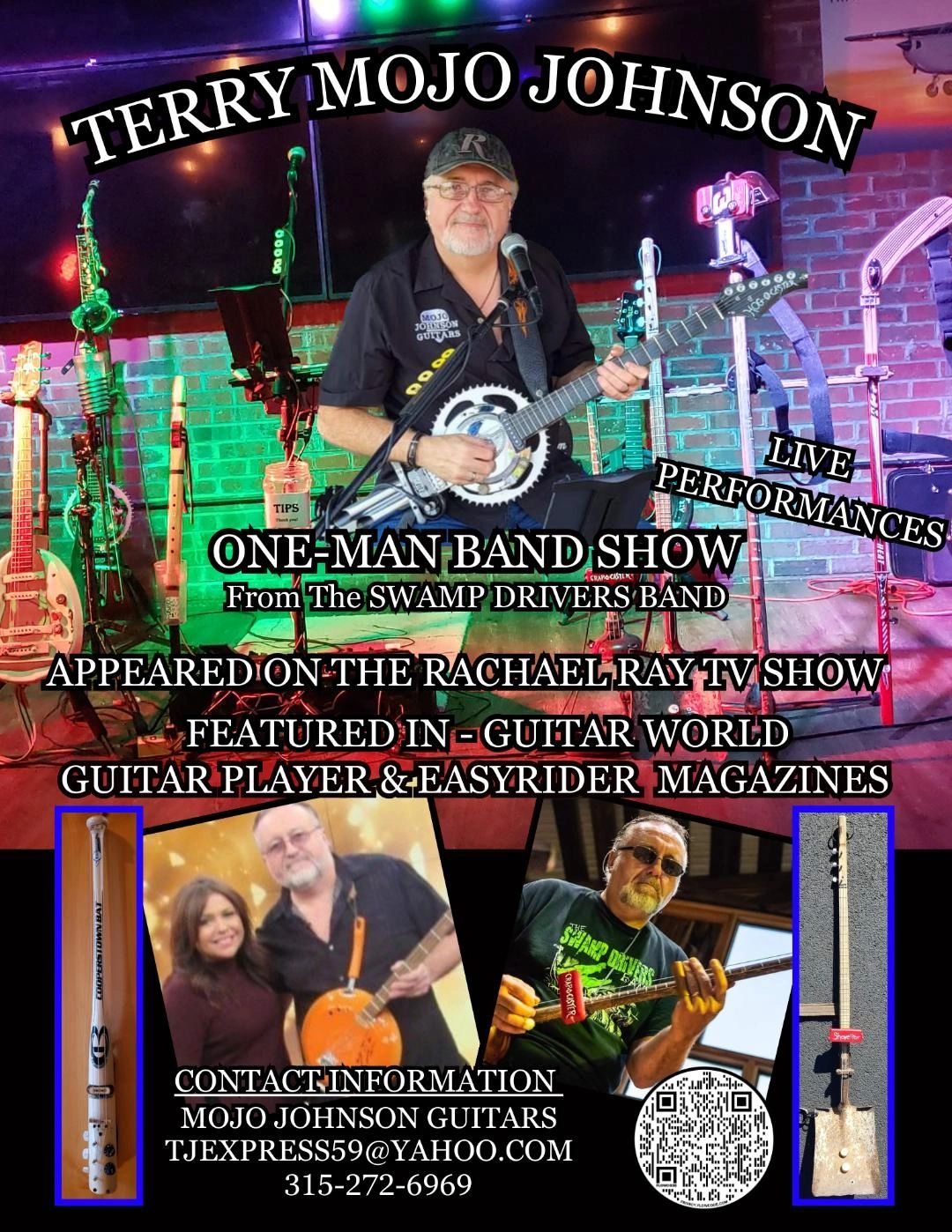 Terry Mojo Johnson's One-Man Band. Mojo Johnson Guitars - Custom Guitar ...