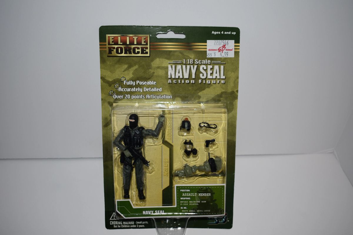 Elite Force Navy Seal Action Figure Assault Member 1:18 Scale 2002 MOC