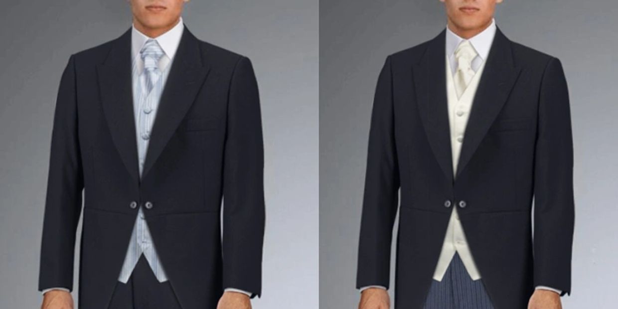 Caterham Formal Wear - Surrey Wedding Suit Hire, Navy Tailcoat Suits