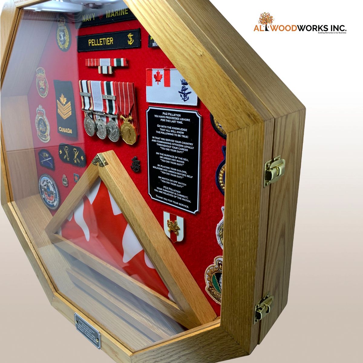 Military Octagon shadow box - 4" x 24" x 24"