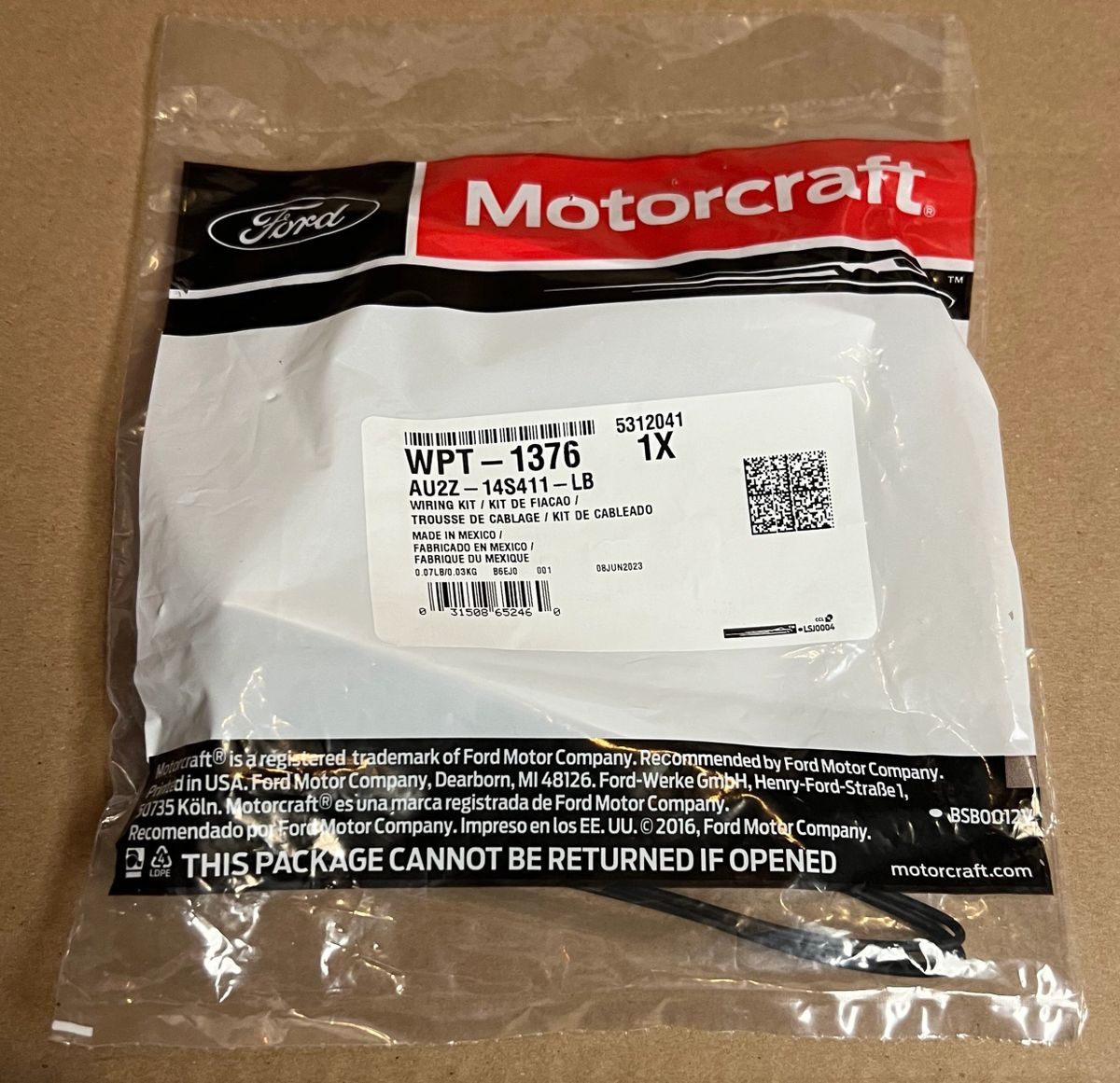 OEM Motorcraft WPT-1376 Diesel ICP Sensor Connector Kit AU2Z-14S411-LB