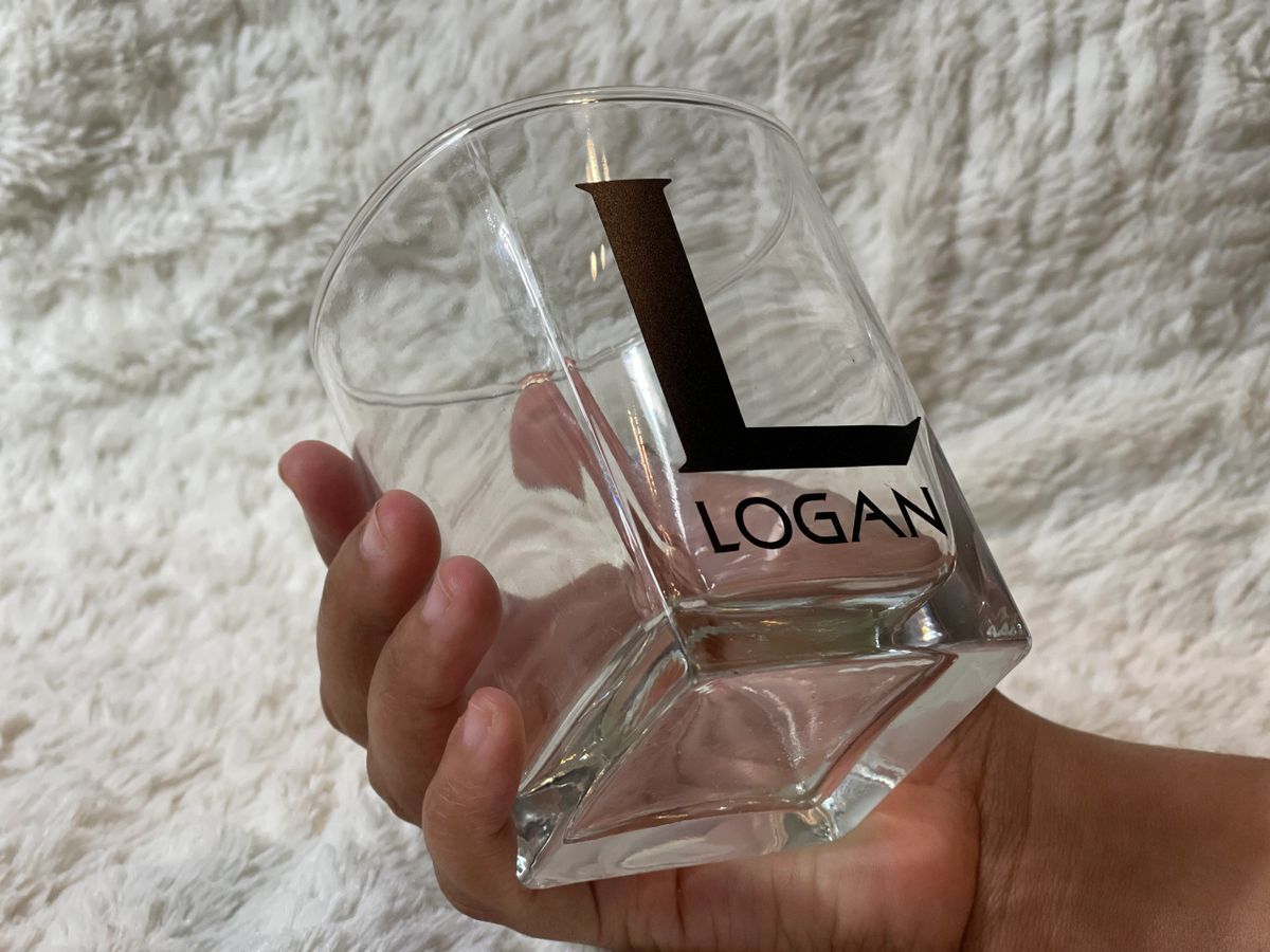 Square Base Personalized Drinking Glass