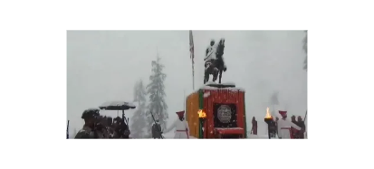 Jai Ghosh Of Chhatrapati Shivaji Maharaj In Snowfall in Kashmir