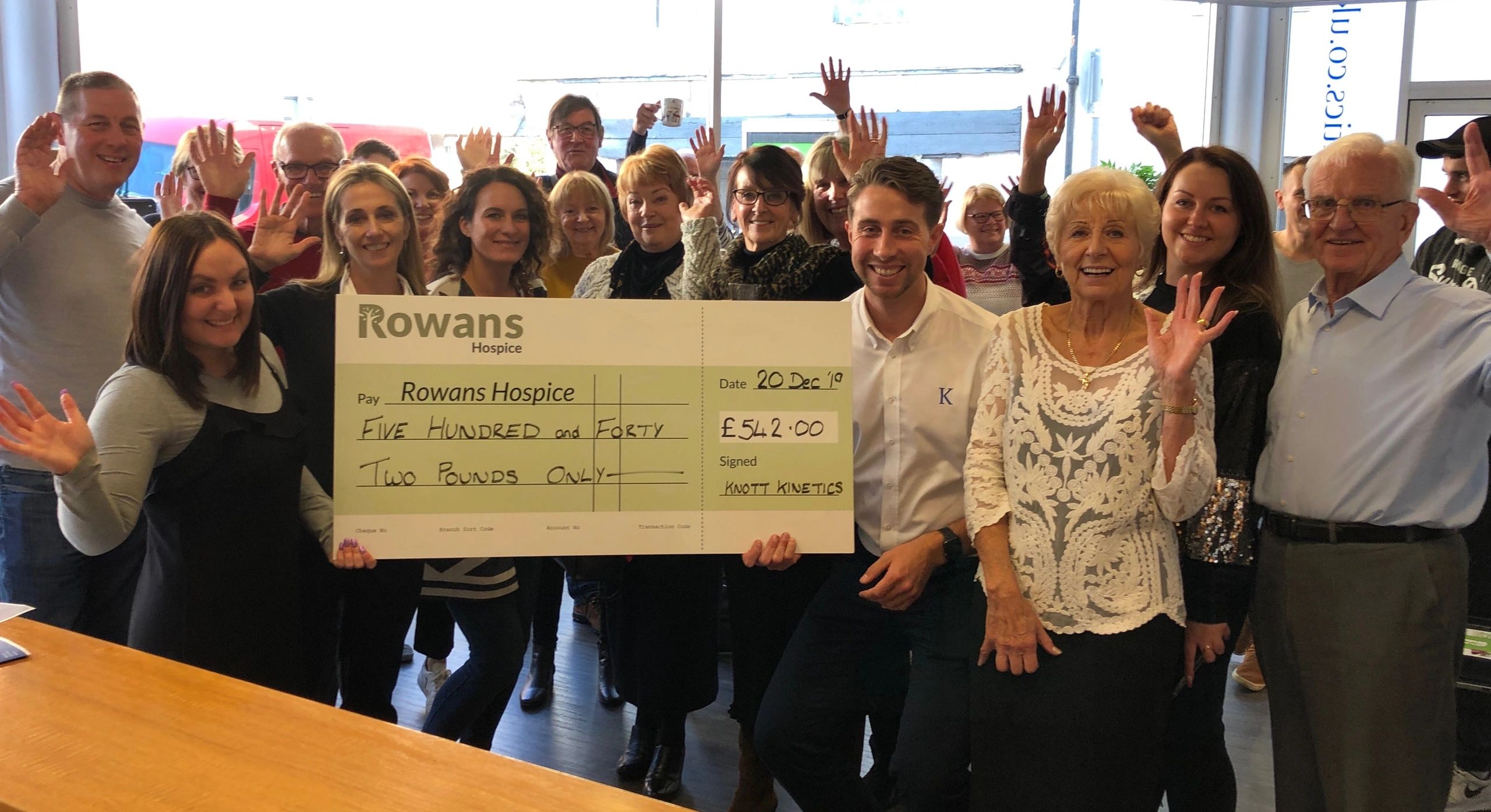 Knott Kinetics and customers raise £542 for Rowans Hospice