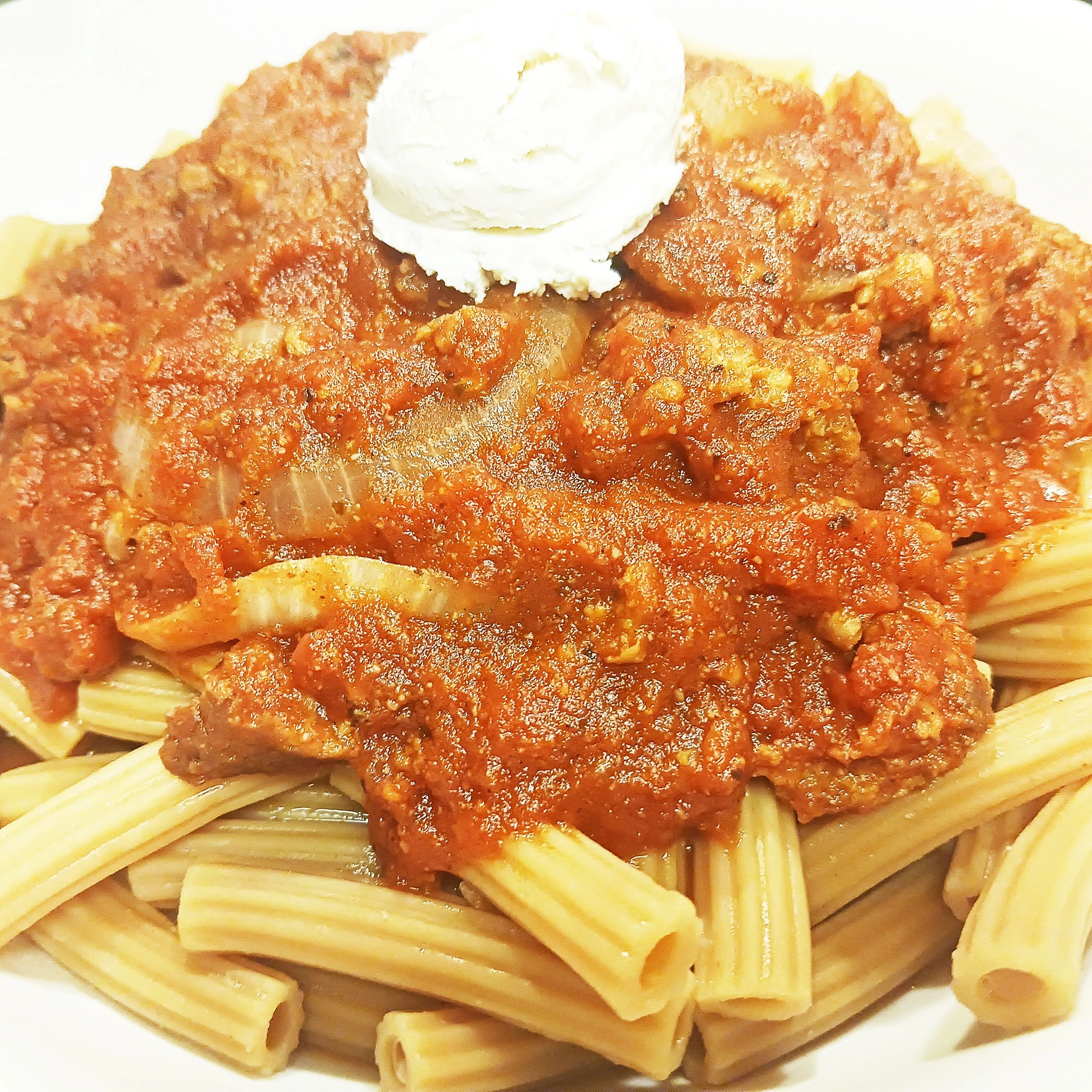 Sedanini Pasta with Barbecue-Style Tomato Sauce