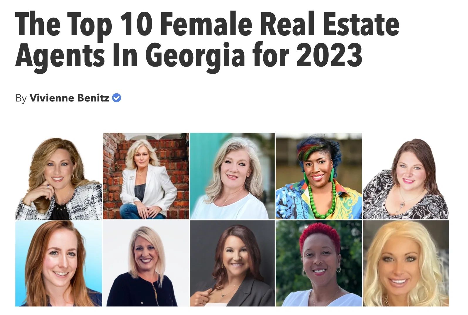 10 TEN FEMALE REALTORS IN GEORGIA, OUR BROKER WAS #1!