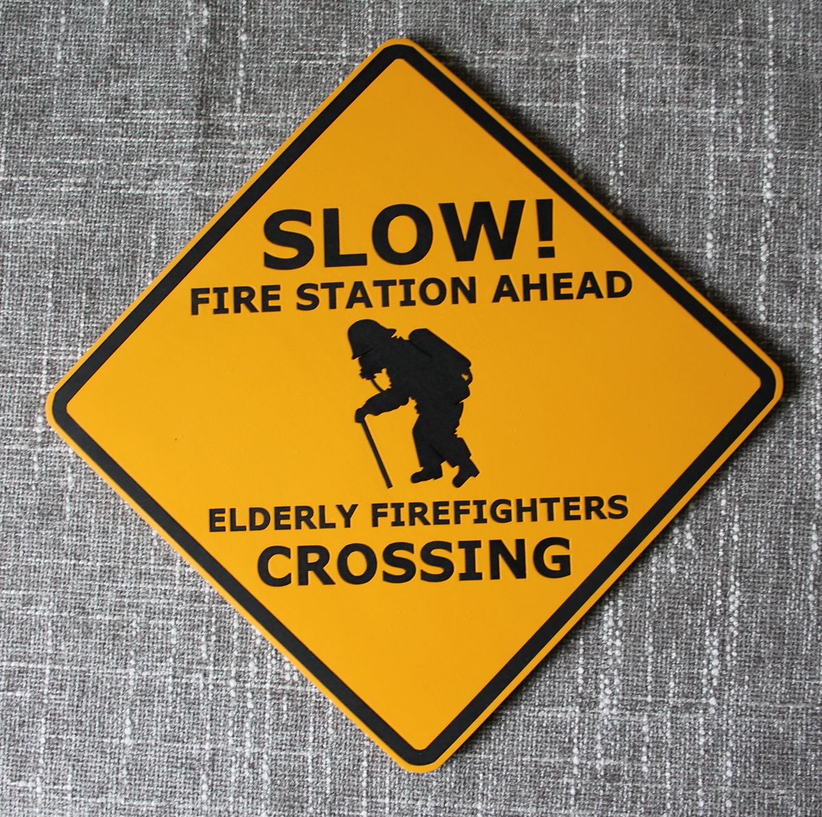 Elderly Firefighter Crossing