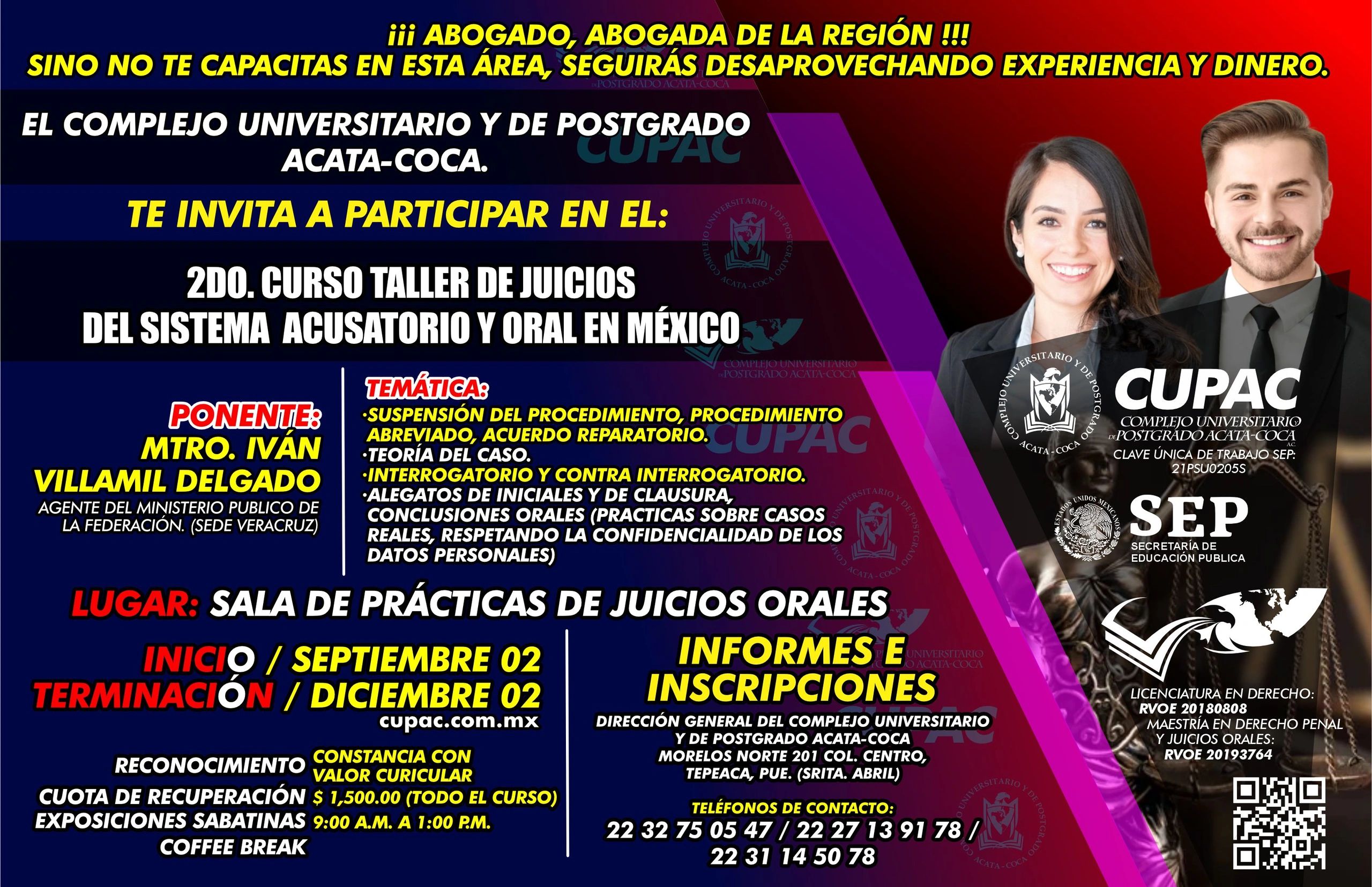 CUPAC - Universidad en Tepeaca, Licenciatura en Derecho