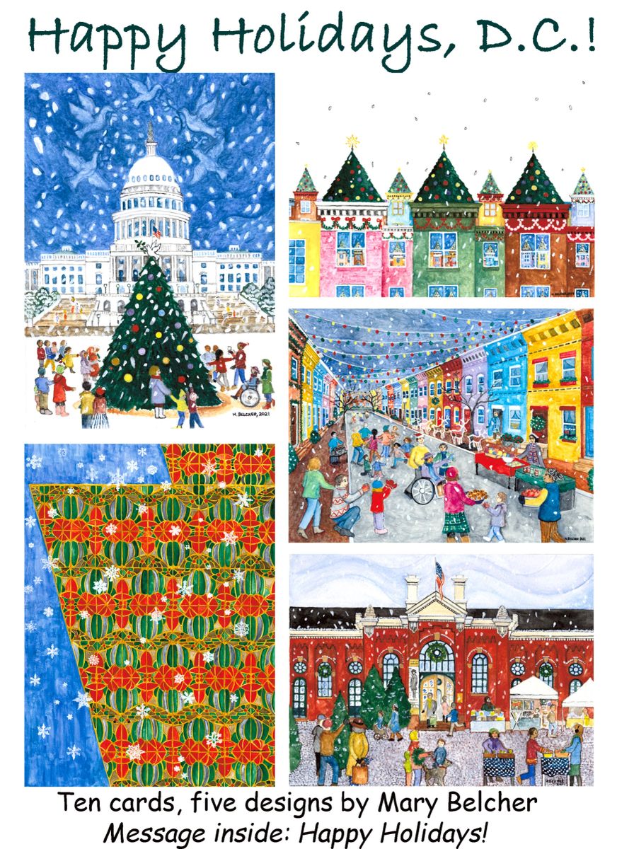 Holiday Cards Variety Pack: Happy Holidays, D.C.! 10 cards, 5 designs