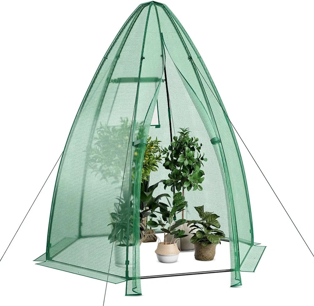 TeePee Greenhouse | Garden Frost Protection 63" x 63" x 72" Rollup Door ...