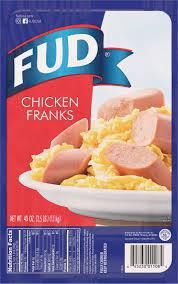 01108 FUD Chicken Franks 6pk 2.50lbs
