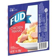02151 FUD Chicken Franks 24pk 7oz