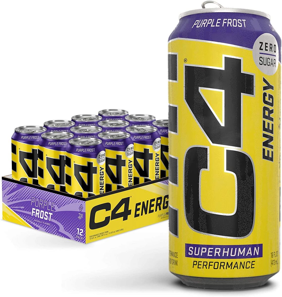 C4 Purple Frost Energy Drink, 16 oz, 12 Units