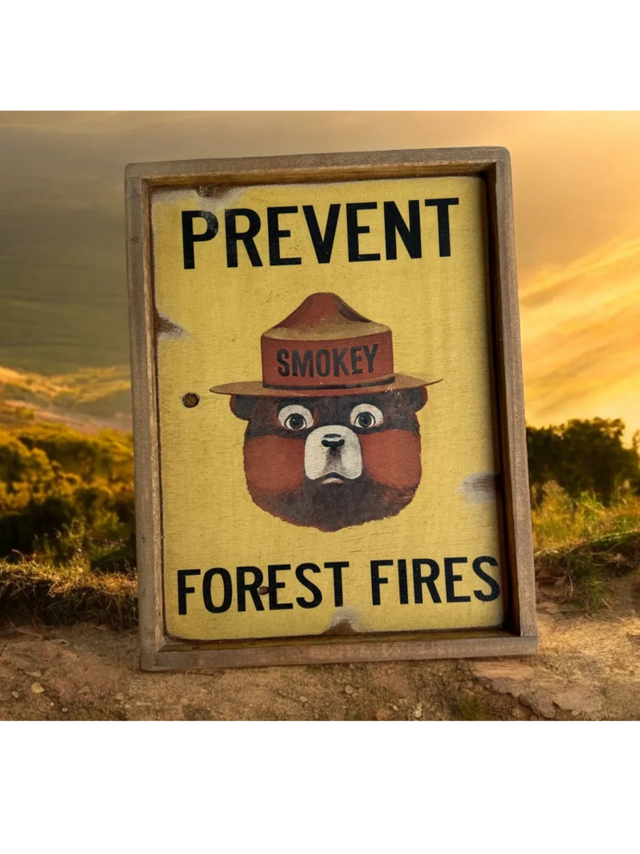 12x16 Smokey Prevent Forest Fires Wood Advertisement Sign Display