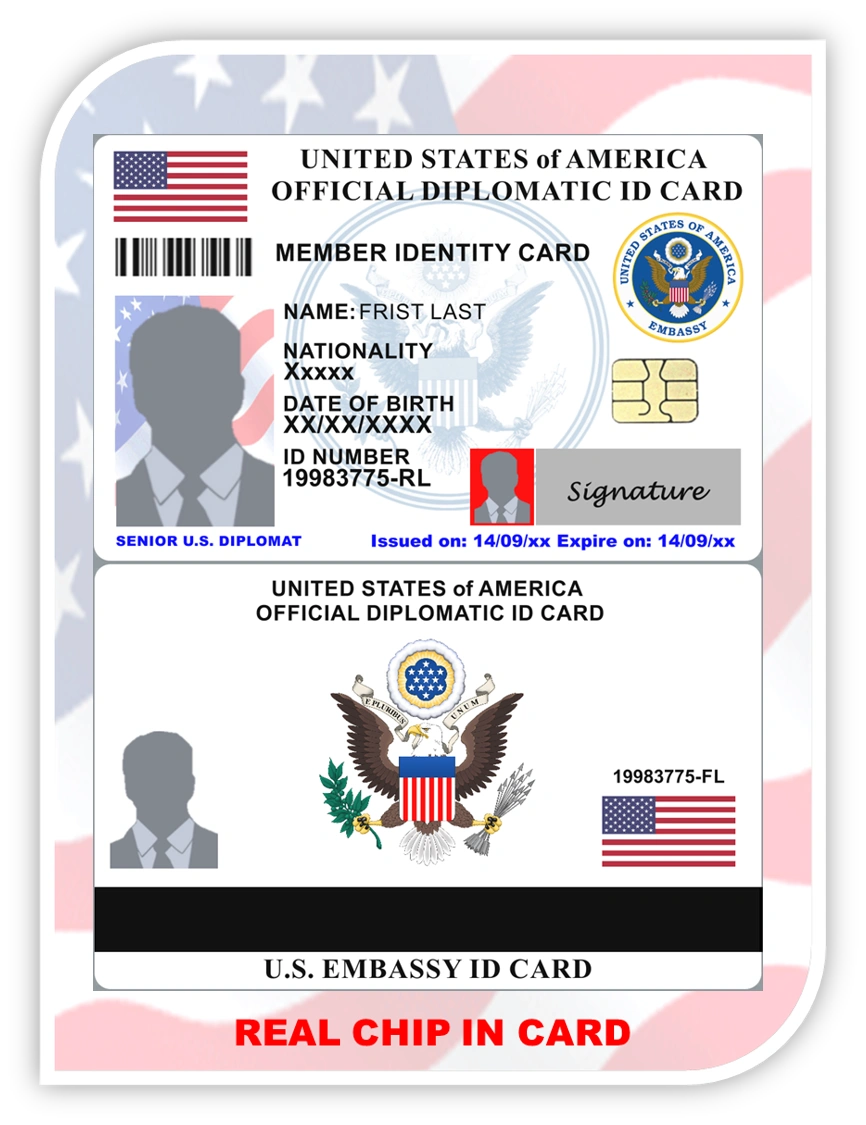 USA– OFFICIAL DIPLOMATIC ID CARD