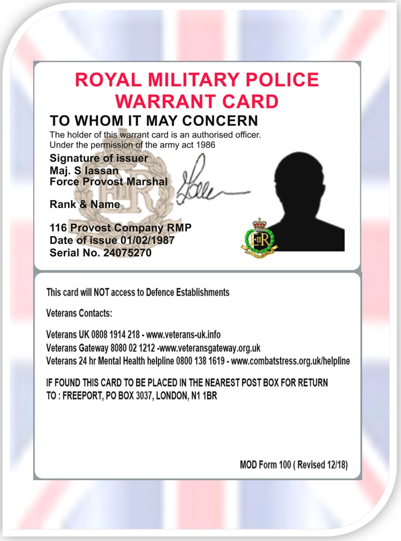 UK-ROYAL MILITARY POLICE ( Red Cap)