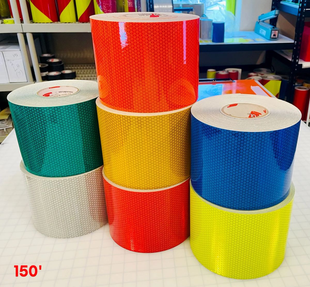 6" X 150 FOOT - CHEVRON REFLECTIVE TAPE ROLLS - V98 - (7 COLORS) - ORALITE