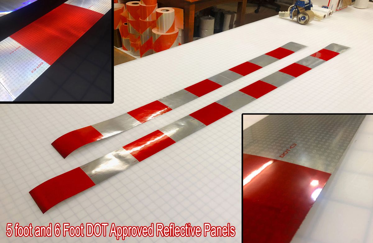 Red/White Block Reflective Panels - DOT Approved - Peel & Stick- Oralite