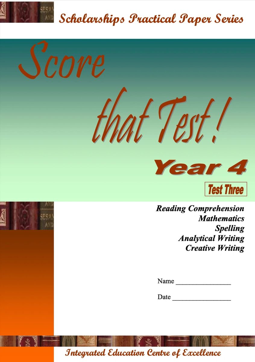 Score That Test! Year 4 test 3