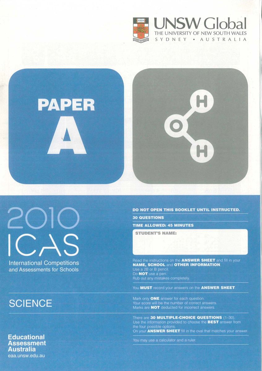 ICAS Science 2010 Paper A