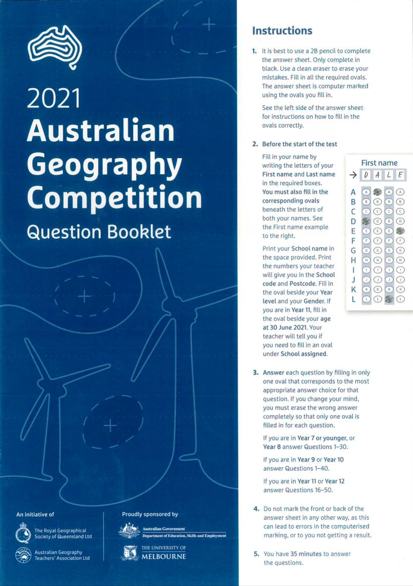 Geography Competition 2021 (Years 7-12)