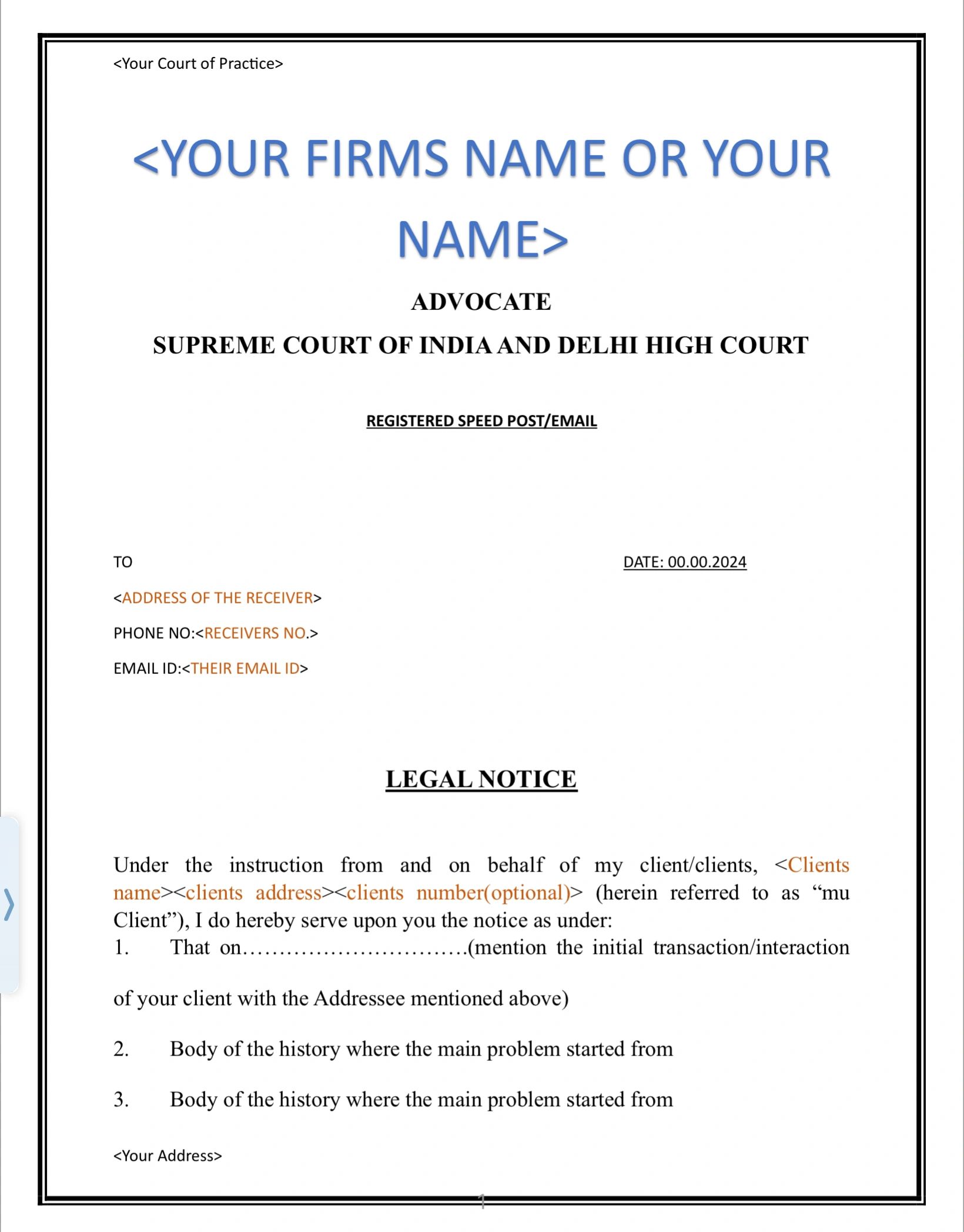 How to Draft Legal Notice?