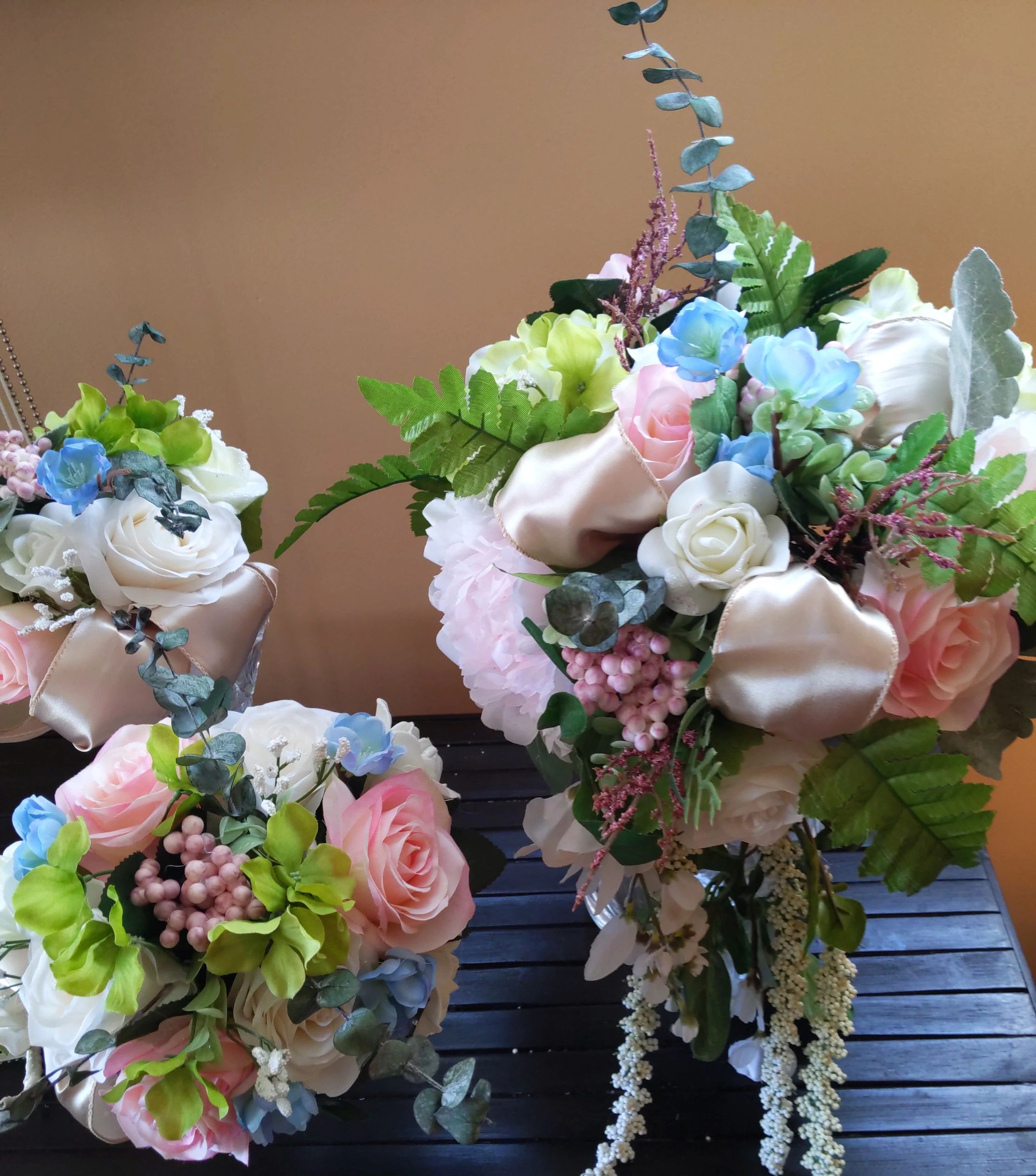 Custom Artificial Bridal Bouquets Wedding Bouquets in Brides Choice of ...