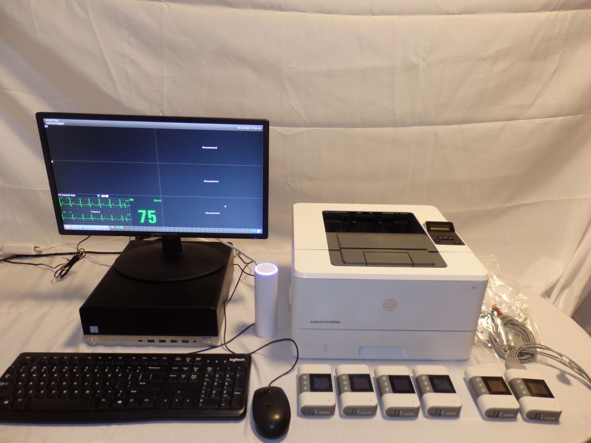EDAN MFM-CMS Complete ECG Telemetry Monitoring System, Six Patient ...