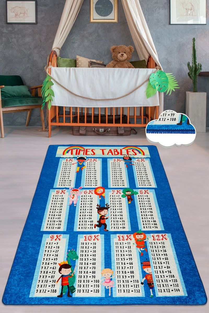 Learning Math's Kids Bedroom Rug - Nursery Rug/Carpet 100x160cm