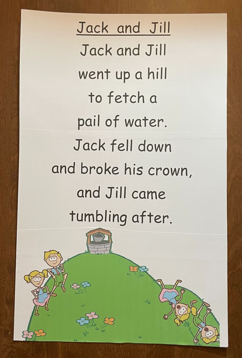 Jack and Jill poem chart