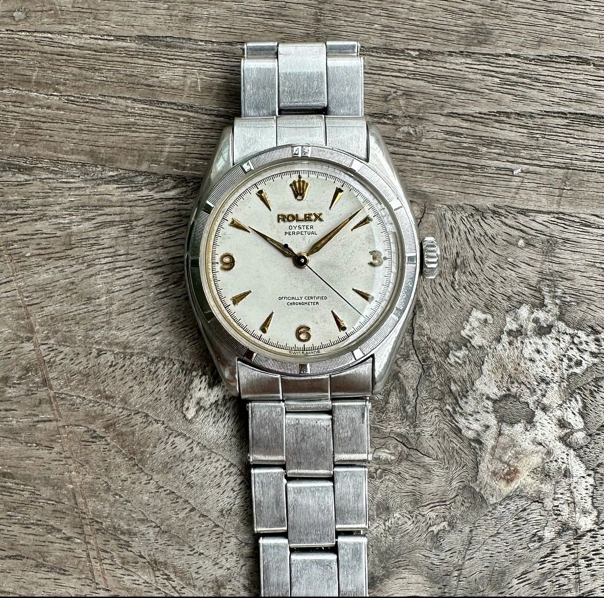 (Serviced/White Explorer 369 Dial) 1950s' Vintage Rolex Semi Bubble ...