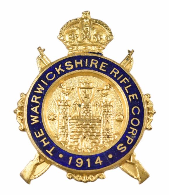 World War One 1914 The Warwickshire Rifle Corps Enamel Lapel Badge