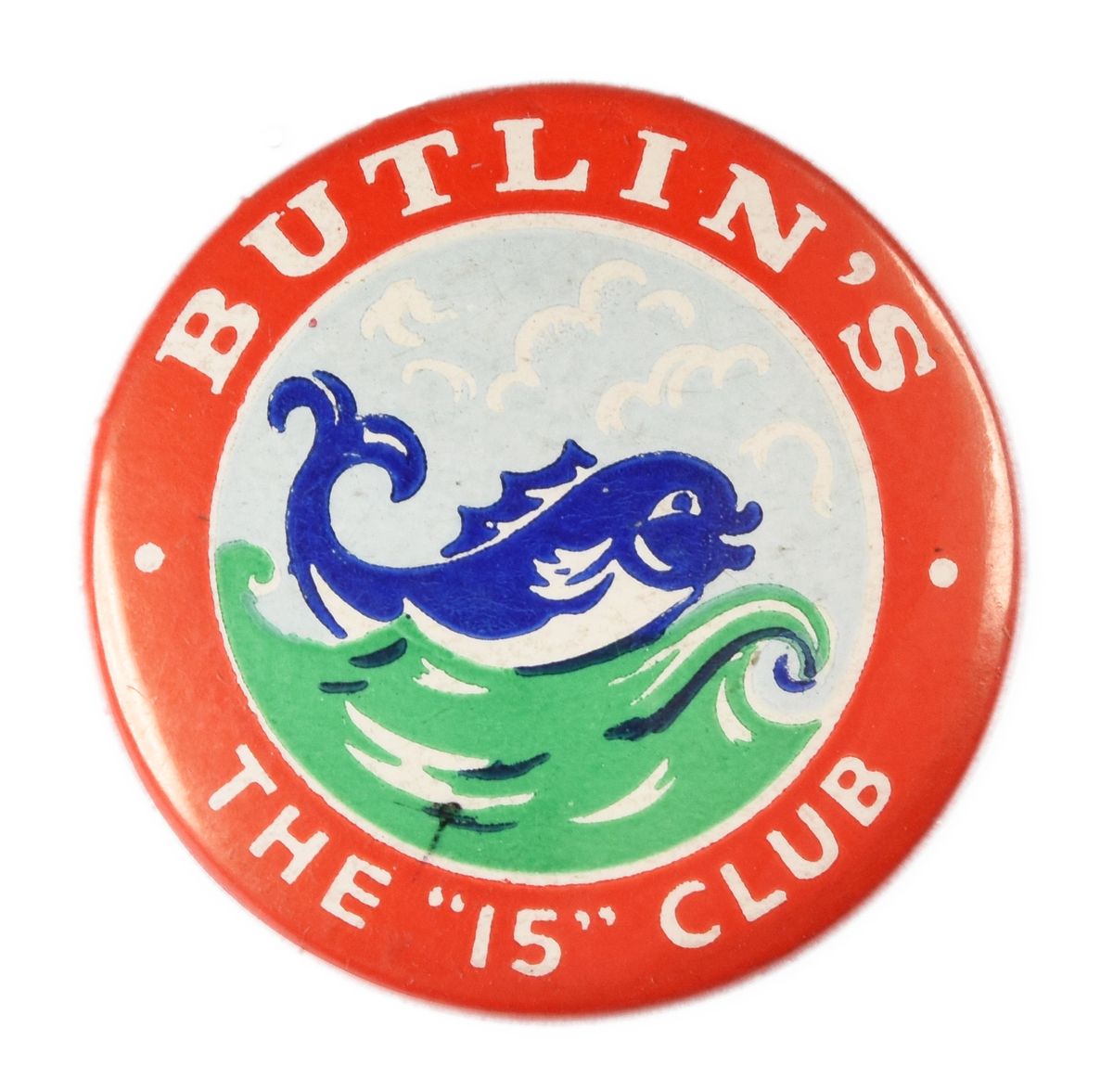 Butlins Holiday Camp 15 Club Metal Button Badge