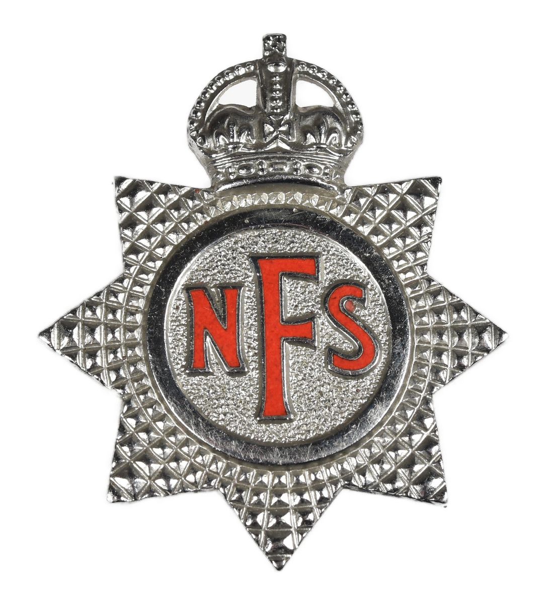 World War Two National Fire Service NFS Firemans Enamel Cap Badge