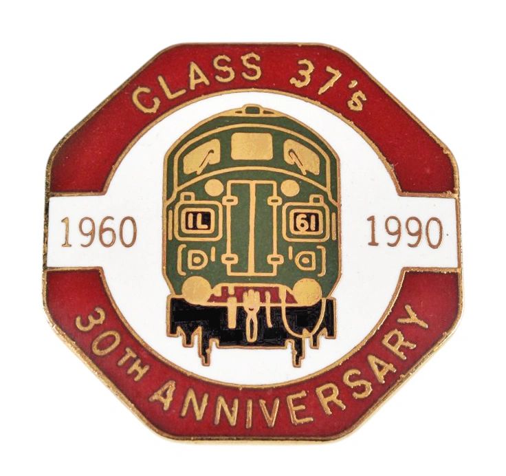 The Class 37's Train Locomotive 1960-1990 30th Anniversary Enamel Badge