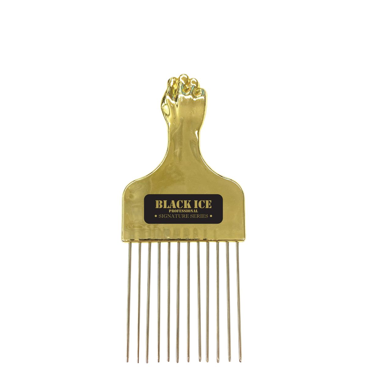 Metal Pick Comb/Gold Handle
