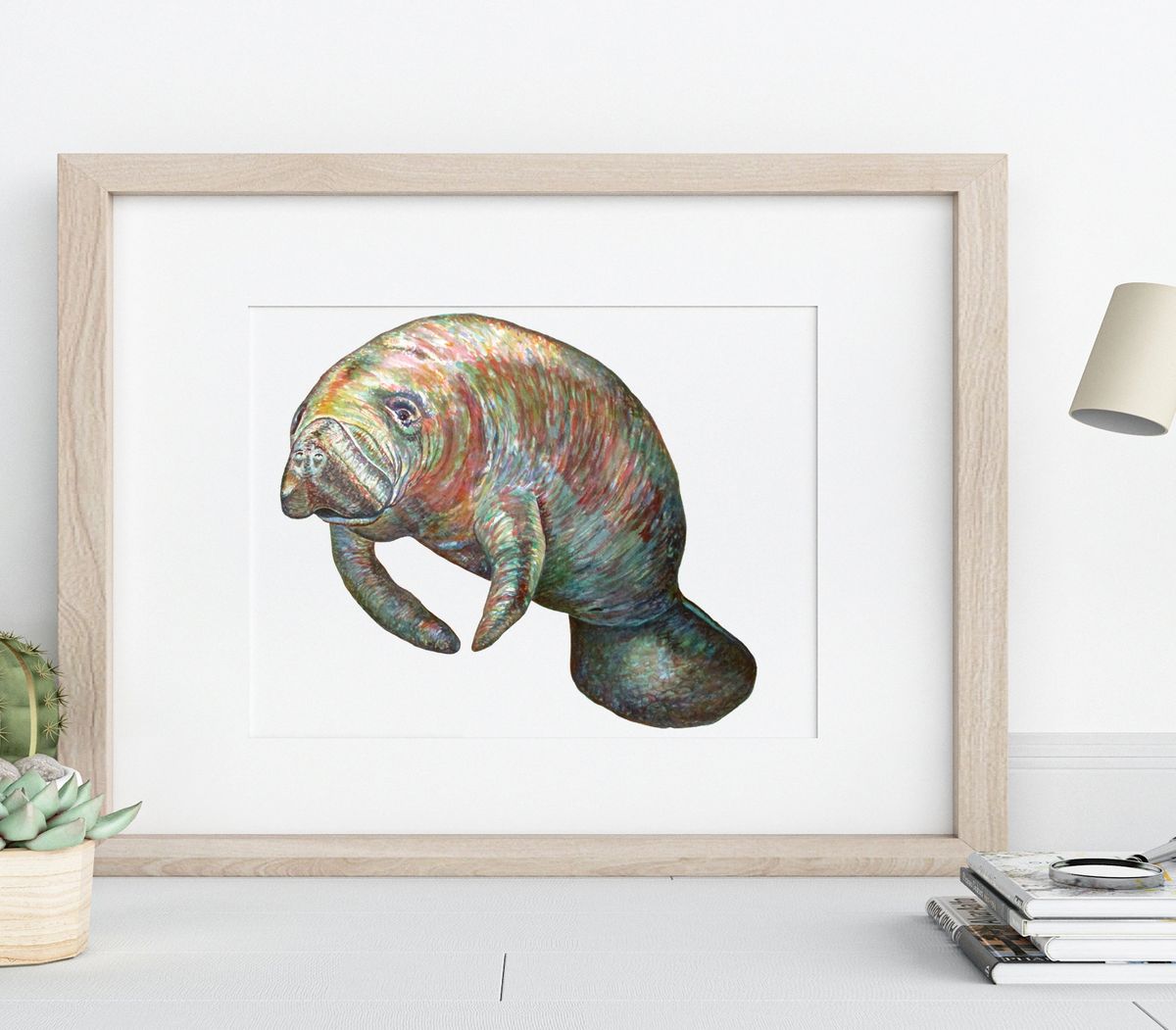 Manatee #2 Watercolor Artwork Archival Print